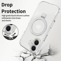 China Laudtec PC Matte TPU Border Clear Back Magnetic Case with Round Stand & Holder  for iPhone 18 17 Pro Max for sale