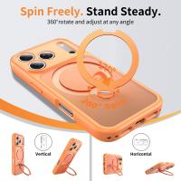China Laudtec TPU+PC Skin-Feel Magnetic Phone Protective Case for iPhone 15 16 17 18 Pro Max, 60° Rotatable 170° Fold Ring Kickstand for sale