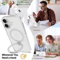 China Laudtec PC Matte TPU Border Clear Back Magnetic Case with Round Stand & Holder  for iPhone 18 17 Pro Max for sale