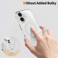 China Laudtec PC Matte TPU Border Clear Back Magnetic Case with Round Stand & Holder  for iPhone 18 17 Pro Max for sale