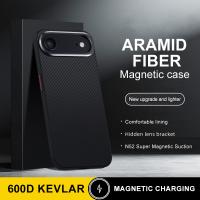 China Laudtec Ultra Thin 600D Aramid Fiber Magnetic Case Fit iPhone 17 Air 17 Pro Max with Hidden Lens Bracket Kickstand ODM OEM for sale