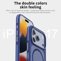 China Magnetic Shockproof Electroplate Case for iPhone 18 17 16 Pro Max Luxury Anti-Fingerprint Matte Cover with Metal Lens Frame for sale