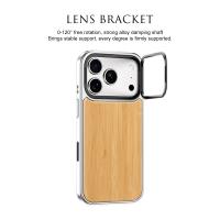 China For Luxury Business Natural Wood TPU PC Magnetic Phone Case for iPhone 18/17/16 Pro Max with Camera Lens Bracket for sale