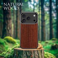 China Luxury Magnetic Wooden Case for iPhone 18 17 16 15 Pro Max TPU & PC Shockproof Cover Compatible with Magnetic Wireless Charging for sale