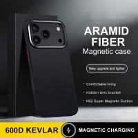 China Aramid Fiber Anti-Slip Skin Friendly Magnetic Protective Case With Hidden Foldable Lens Kickstand for iPhone 18 17 Pro Max for sale