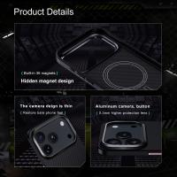 China Aramid Fiber Anti-Slip Skin Friendly Magnetic Protective Case With Hidden Foldable Lens Kickstand for iPhone 18 17 Pro Max for sale