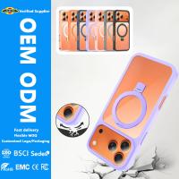 China Manufacturer PC+TPU Drop Protection Phone Case Built-in Magnetic Ring Stand Anti Shock Clear Back Shell OEM Custom Logo for sale