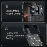 China Premium Leather Feel Anti-Fingerprint Phone Case with Raised Camera Protection & Honeycomb Cooling System for Enhanced Gaming for sale