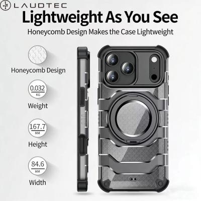 China Ultra Lightweight Honeycomb Phone Case with 360° Airbag Protection & Magnetic Ring Stand  Anti-Slip Design for IPhone17 for sale