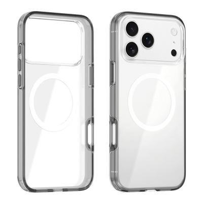 China For Transparent Back Cover for 17/Air/Pro Max Magnetic Wireless Charging TPU+PC Waterproof Shockproof Phone Case for sale