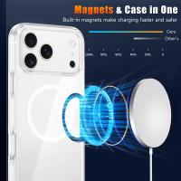 China For Transparent Back Cover for 17/Air/Pro Max Magnetic Wireless Charging TPU+PC Waterproof Shockproof Phone Case for sale