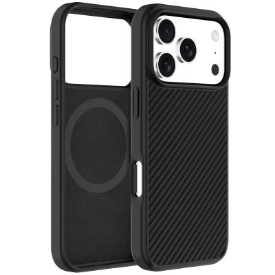 China For Laudtec Luxury Business Phone Case for iPhone 17 Air 16 Pro Max Soft Carbon Fiber Soft Shockproof TPU PC Material Magnetic for sale