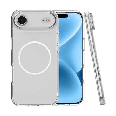China 2025 Clear Transparent Phone Case for iPhone 17 Air 17 Pro Max Magnetic Charging Hard PC Protective Back Cover for sale
