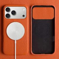 China For iPhone 17 Pro Max Phone case Pebbled Leather + PC Shock-proof and Drop-proof Customized Magnetic Charging Multiple Colors for sale