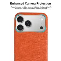 China For iPhone 17 Pro Max Phone case Pebbled Leather + PC Shock-proof and Drop-proof Customized Magnetic Charging Multiple Colors for sale