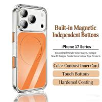 China Laudtec Premium Magnetic Transparent Case for iPhone 17  Elegant Hard Shell with Integrated Card Holder Wholesale OEM/ODM/Private Label for sale