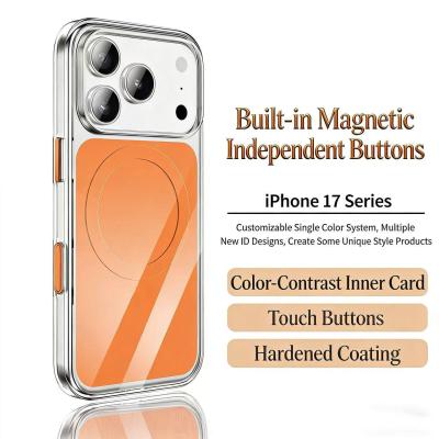 China Laudtec Premium Magnetic Transparent Case for iPhone 17  Elegant Hard Shell with Integrated Card Holder Wholesale OEM/ODM/Private Label for sale