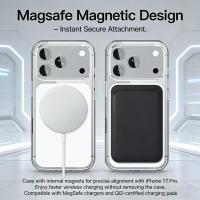 China Laudtec Premium Magnetic Transparent Case for iPhone 17  Elegant Hard Shell with Integrated Card Holder Wholesale OEM/ODM/Private Label for sale