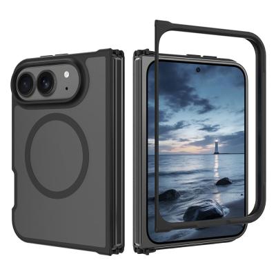China Laudtec Premium Foldable Magnetic Mobile Phone Case for iPhone 18 Fold Matte Skin-Feel Shockproof Protective Smartphone Case for sale