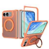 China For iPhone 18 Fold 2026 2.0 mm PC TPU Magnetic Stand Case Transparent Matte Shockproof Cover Supports Wireless Charging for sale