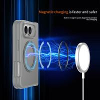 China For iPhone 18 Fold 2026 2.0 mm PC TPU Magnetic Stand Case Transparent Matte Shockproof Cover Supports Wireless Charging for sale