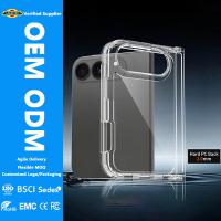 China Laudtec Crystal Anti-scratch Clear Case for iPhone 18 Fold Anti-Yellowing TPU PC 2-in-1 Hard Back Shockproof Protective Cover for sale
