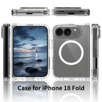 China New 2.0mm PC TPU Transparent Mobile PhoneCases with Magnetic for iPhone 18 Fold Fold Crystal Folding Hard Acrylic Case Fold for sale