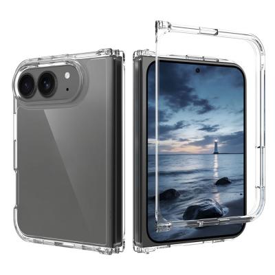 China New Arrival Anti-Stain Transparent Mobile Phone Cases for iPhone 18 Fold Foldable Screen Crystal Folding Hard Acrylic Case Fold for sale