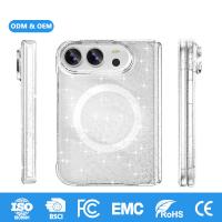 China Premium European Market Phone Case Manufacturer AR Anti-Yellow Glitter Clear Magnetic Foldable Case for iPhone 18 Fold ODM OEM for sale