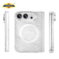 China Crystal Clear Glitter Foldable Magnetic Phone Case for iPhone 18 Fold  Scratch Proof Dual Color Semi-Bumper Cover OEM/ODM for sale