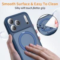 China Laudtec TPU+PC Skin-Feel Magnetic Phone Case for iPhone 15/16/17/18 Pro Max, Built-in Magnet,360° Rotatable Fold Ring Kickstand for sale