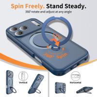 China Laudtec TPU+PC Skin-Feel Magnetic Phone Case for iPhone 15/16/17/18 Pro Max, Built-in Magnet,360° Rotatable Fold Ring Kickstand for sale