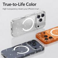 China LAUDTEC Glitter Case for iPhone 17 Pro/Pro Max  Ultra Thin Clear Sparkle Phone Cover with Metal Button Anti-Fingerprint for sale
