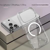 China LAUDTEC Glitter Case for iPhone 17 Pro/Pro Max  Ultra Thin Clear Sparkle Phone Cover with Metal Button Anti-Fingerprint for sale
