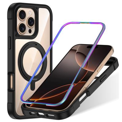 China New Aluminum Frame Bumper Magnetic Case for iPhone 17 16 15 Pro Max Shockproof TPU PC Cover Wholesale OEM/ODM/Private Label for sale