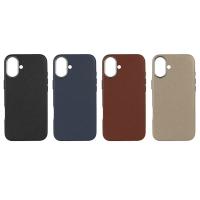 China For Laudtec Business Pure Color Litchi Grain Leather Phone Case for iPhone 17Air 17 16 Pro Max Custom Logo Magnetic Charging for sale