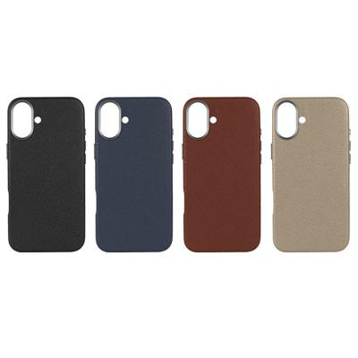 China For Laudtec Business Pure Color Litchi Grain Leather Phone Case for iPhone 17Air 17 16 Pro Max Custom Logo Magnetic Charging for sale