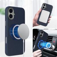 China For Laudtec Business Pure Color Litchi Grain Leather Phone Case for iPhone 17Air 17 16 Pro Max Custom Logo Magnetic Charging for sale