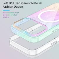 China Transparent Magnetic Glitter Ultra-thin Protective case for iPhone 17 Series TPU Shockproof Iridescent Gradient Colors OEM/ODM for sale