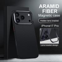 China Laudtec Camera Frame Holder Phone Case Aramid Fiber for iphone Air 17 16 Pro Max Strong Magnetic Simple Black Customized Sjk1099 for sale