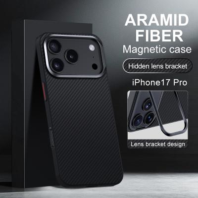 China Laudtec Camera Frame Holder Phone Case Aramid Fiber for iphone Air 17 16 Pro Max Strong Magnetic Simple Black Customized Sjk1099 for sale