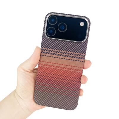 China For Laudtec Customized Carbon Fiber Phone Case for iPhone 17 Air 16 15 Pro Max Simple Magnetic Charging Cover with Sjk1091 Logo for sale