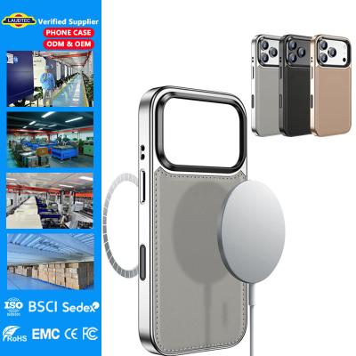 China Laudtec Leather Back Cover Shockproof Phone Case for iPhone 15 16 17 18 Pro Max with Folding Stand ODM OEM Wholesales for sale