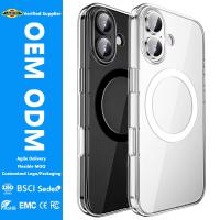 China Laudtec ultra Thin Anti-fingerprint Crystal Transparent Back Cover Magnetic clear Phone case for iphone 17 Pro Max for sale