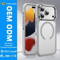 China Magnetic Shockproof Case for iPhone 17 16 Pro Max Luxury Skin Feeling Matte Cover with Metal Lens Frame Mobile Phone Shell for sale