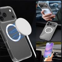 China For iPhone 17 Pro Max Magnetic Clear TPU+PC Case with Wireless Charge Shockproof & Anti-Fingerprint Features for sale