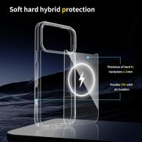 China For iPhone 17 Pro Max Magnetic Clear TPU+PC Case with Wireless Charge Shockproof & Anti-Fingerprint Features for sale