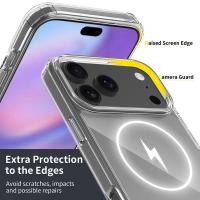 China For iPhone 17 Pro Max Magnetic Clear TPU+PC Case with Wireless Charge Shockproof & Anti-Fingerprint Features for sale
