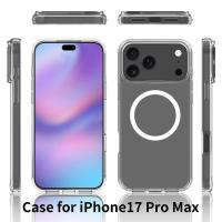 China For iPhone 17 Pro Max Magnetic Clear TPU+PC Case with Wireless Charge Shockproof & Anti-Fingerprint Features for sale
