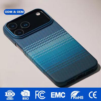 China Laudtec Carbon Fiber Phone Case for iphone Air 17 16 Pro Max Magnetic Ultra-Thin Lightweight Shockproof Woven Back Cover Sjk1109 for sale